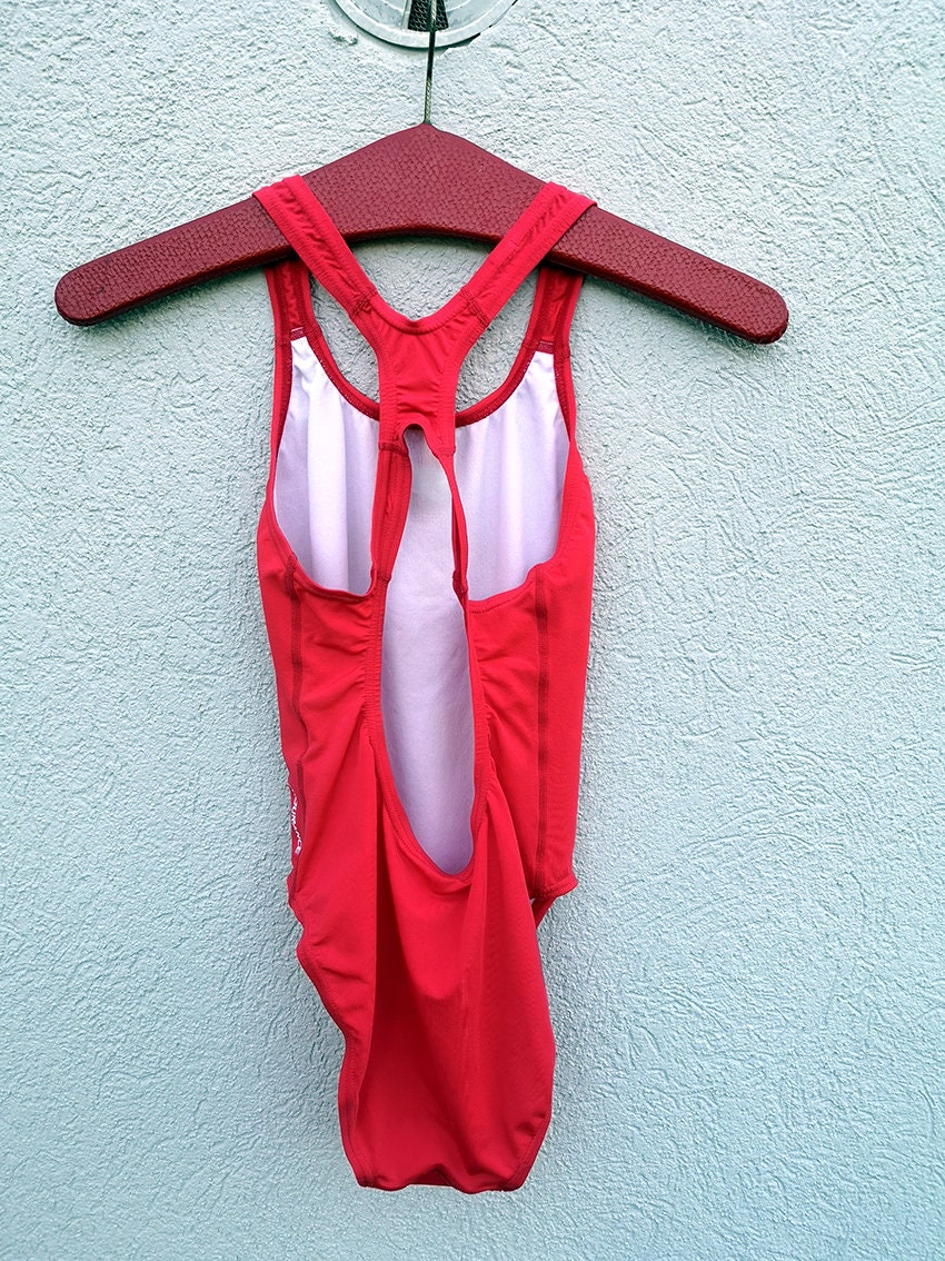 Vintage Speedo One Piece Swimsuit Red Sporty Bathing Suit for Girls ...