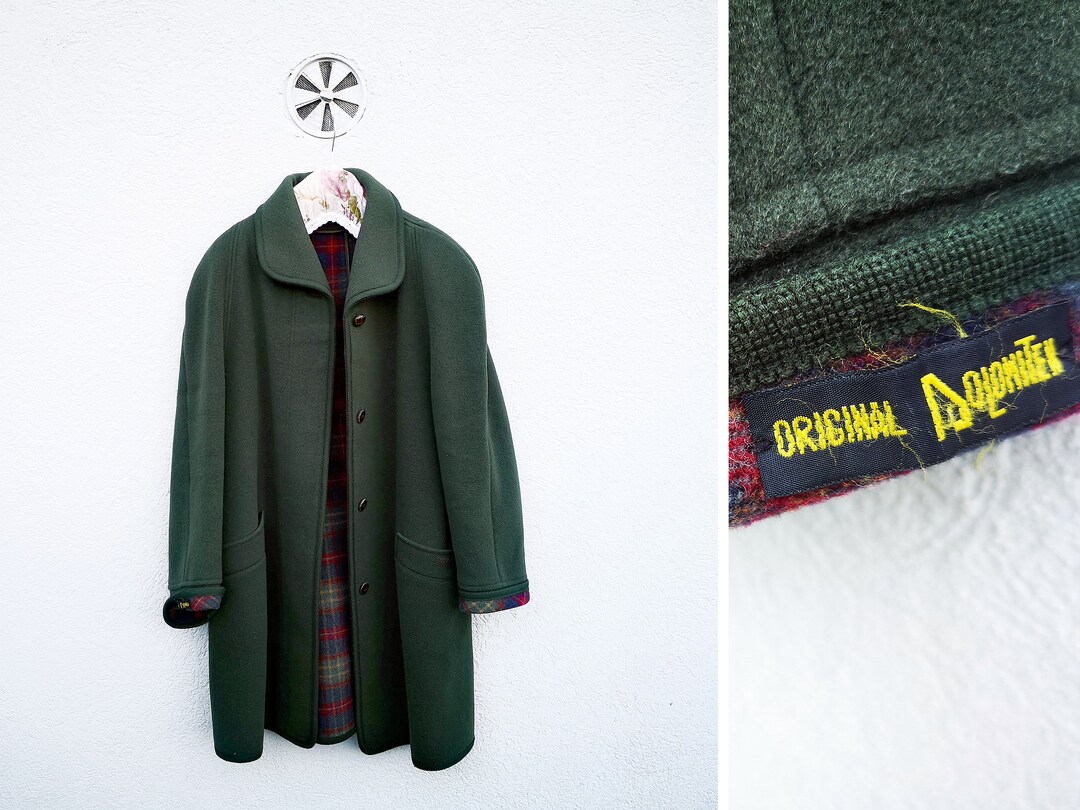 Vintage 70s DOLOMITEN Oversized Wool Coat Austrian Vintage Olive Green ...
