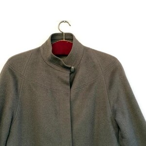 Vintage 1970s Women's Wool Coat Military Green Scandinavian Mod ...