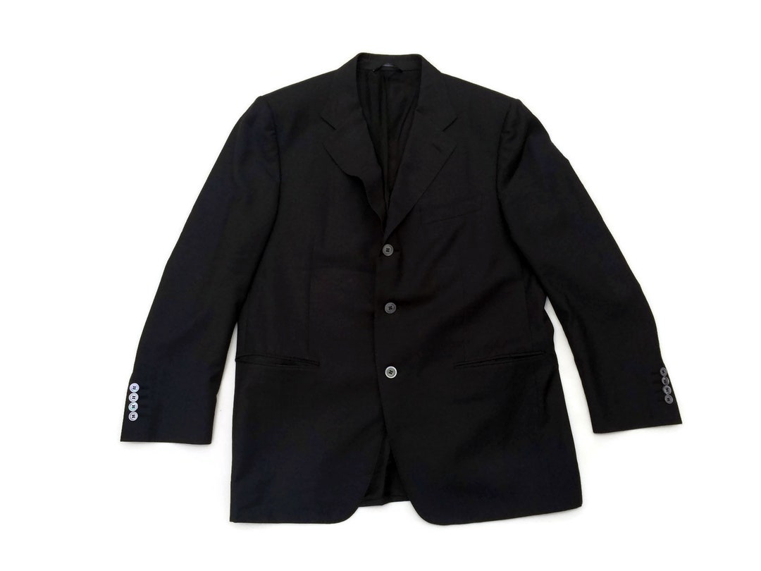 Vintage Canali Black Wool Blazer – Italian Tailored Men’s Formal Jacket ...