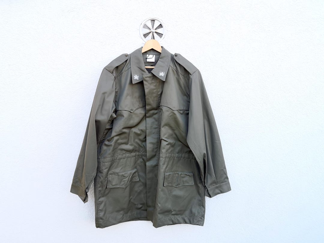 Vintage 90s Italian Army Jacket, Military Surplus Olive Green Parka ...