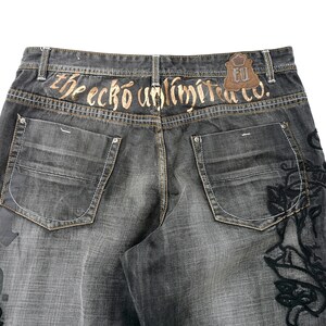 Men's Vintage Ecko Unltd Special Edition Embroidered Jeans in Grey Hip ...