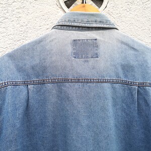 Vintage 90s Used Denim Shirt Large Regular Fit Blue Jeans Shirt for Men ...