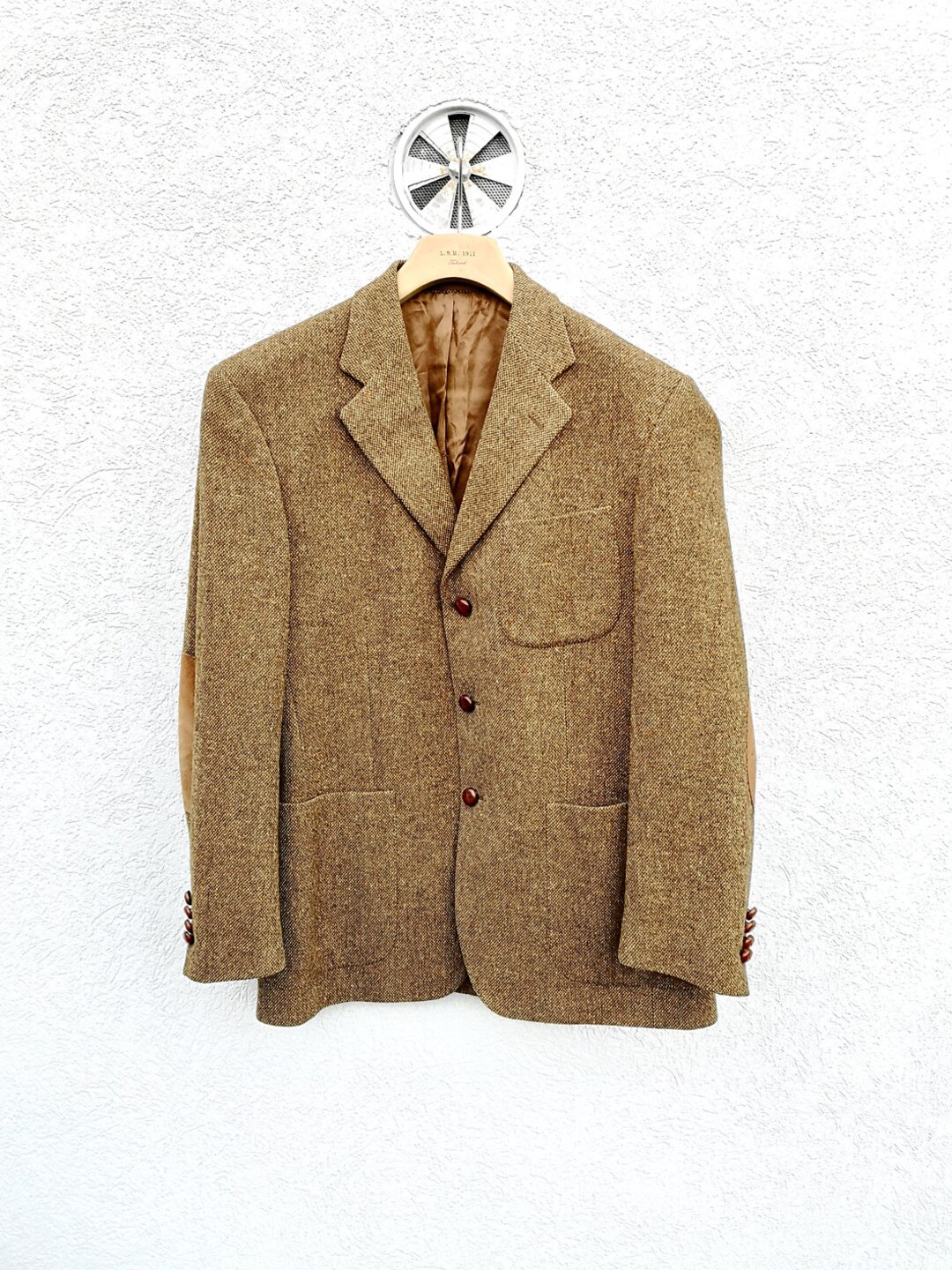 Tan Brown Speckled Wool Jacket – Rare Vintage FACONNABLE Sport Coat ...