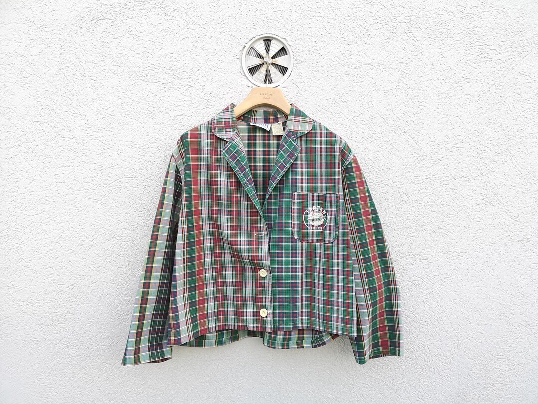 1980s Fiorucci Vintage Checkered Bolero Jacket | Women's Cropped Cotton ...