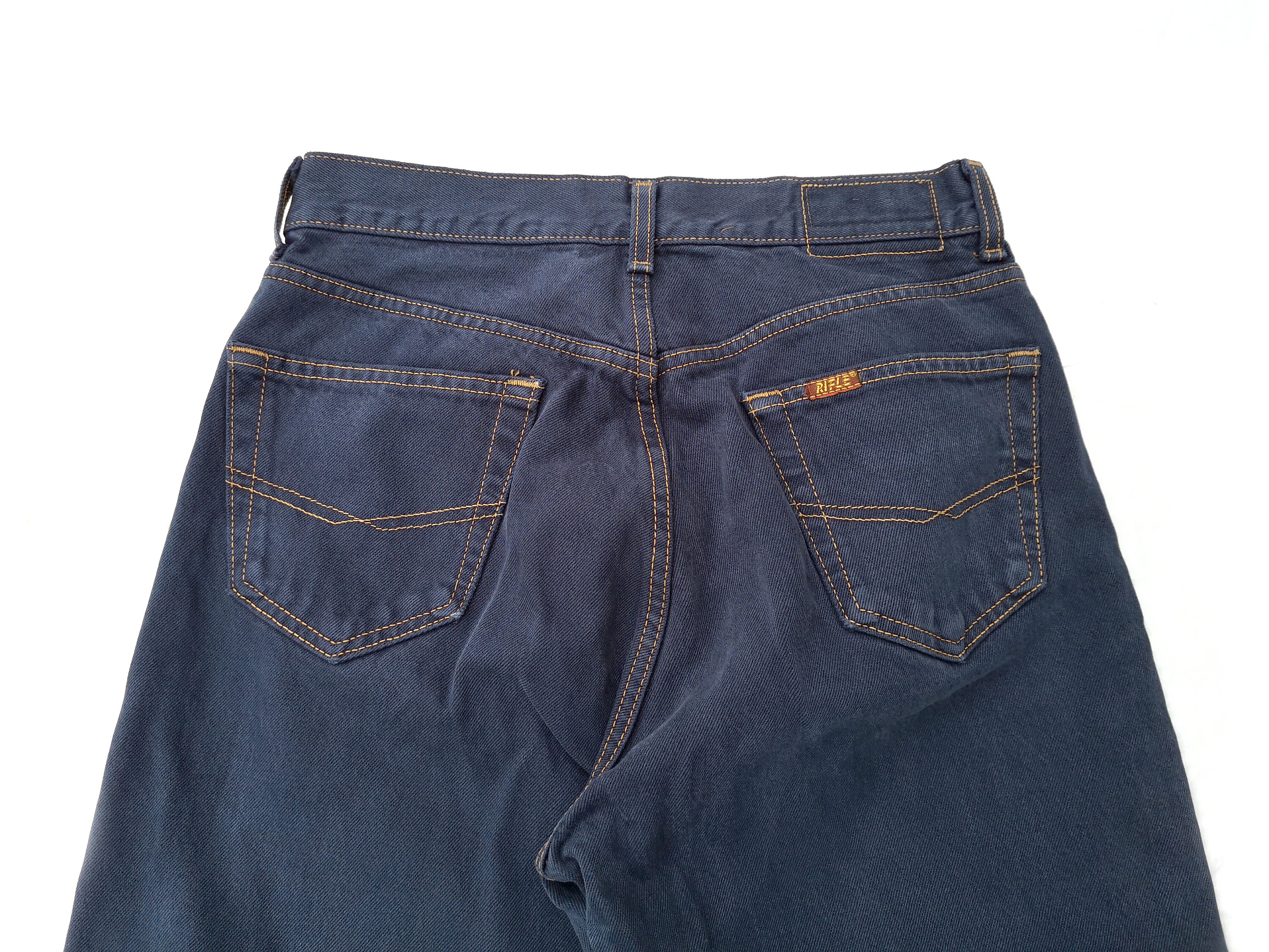 Vintage RIFLE Navy Blue Relaxed Fit Women's Jeans Mom Style Denim ...