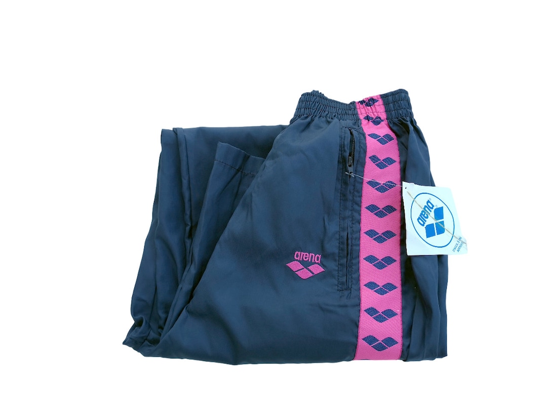 80s Arena Blue Shell Nylon Sweatpants - Unisex Medium Made in Italy ...