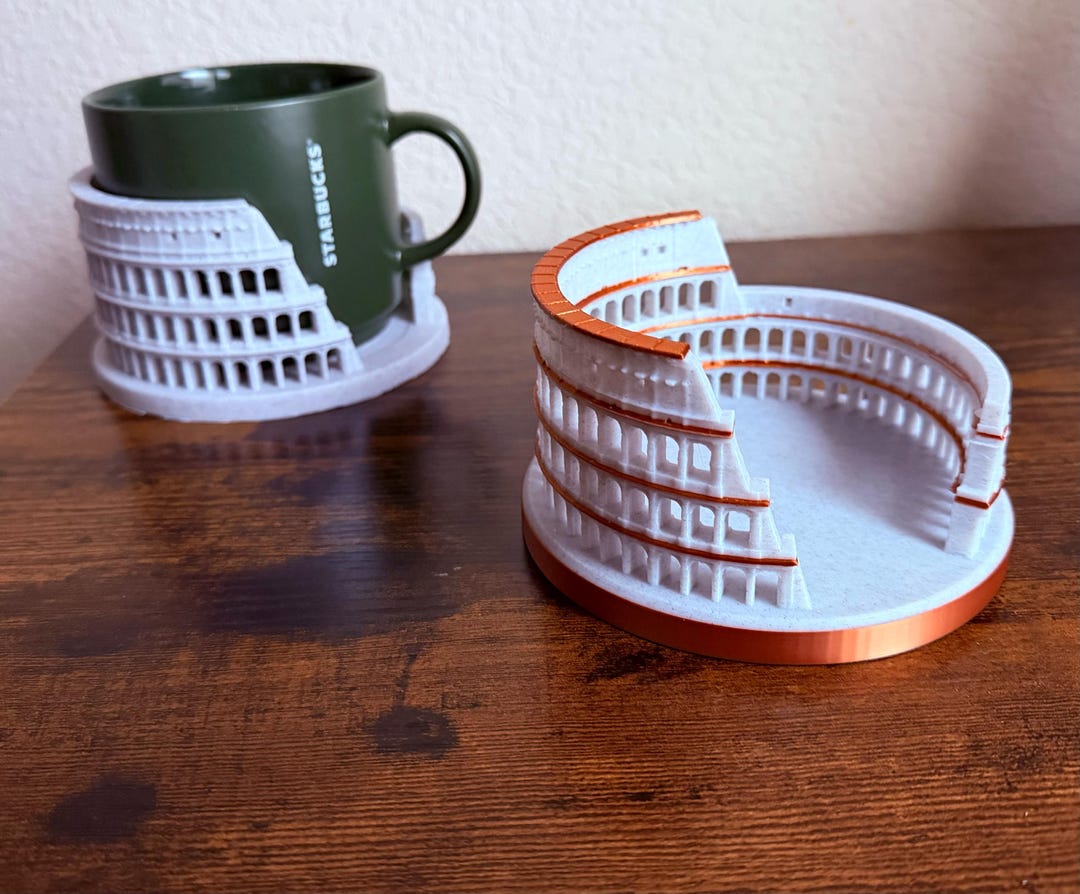 Roman Colosseum Mug & Coaster Holder | 3D Printed Ancient Rome Cup ...