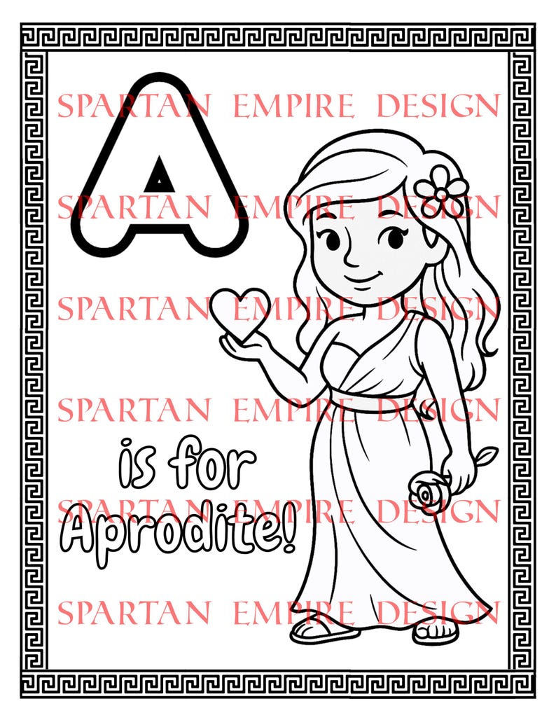 Greek Mythology Alphabet Coloring Book for Kids Adults | A-Z Mythical ...