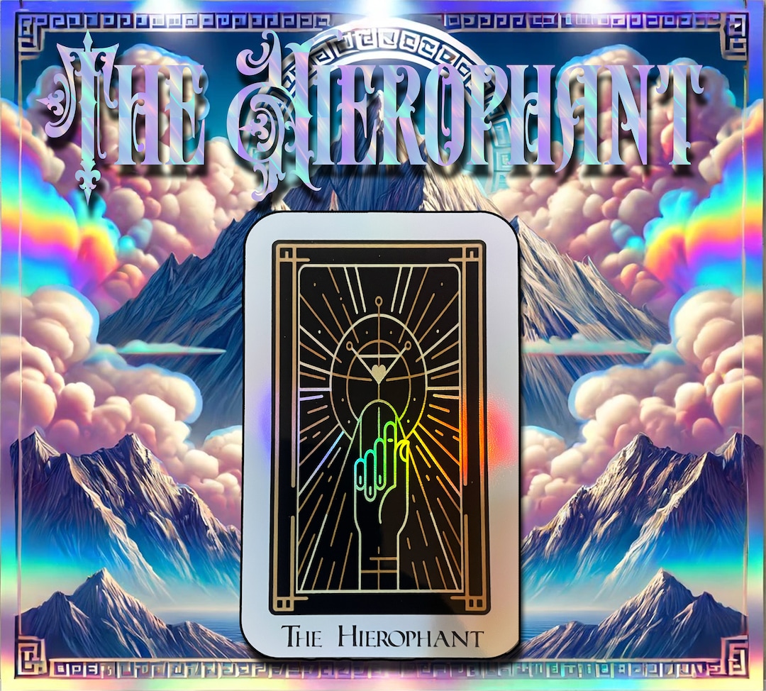 Holographic Tarot Card Sticker | the Hierophant| Greek Mythology ...