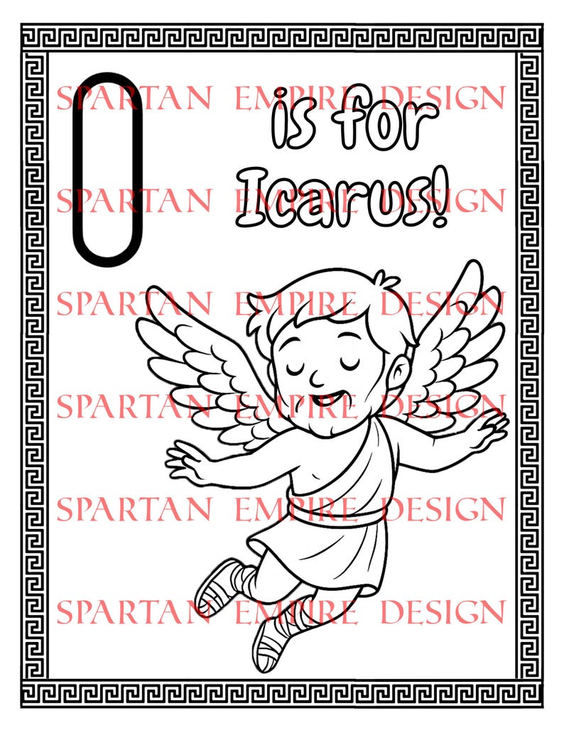 Greek Mythology Alphabet Coloring Book for Kids Adults | A-Z Mythical ...