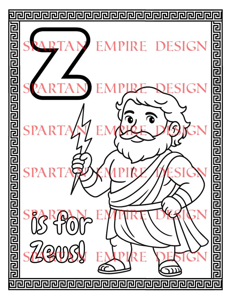 Greek Mythology Alphabet Coloring Book for Kids Adults | A-Z Mythical ...