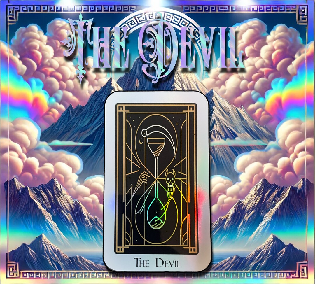 Holographic Tarot Card Sticker | the Devil| Greek Mythology Inspired - Etsy
