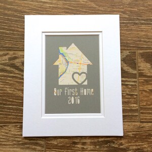 Our First Home Personalized Home Map Matted Gift First Home - Etsy