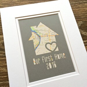 Our First Home Personalized Home Map Matted Gift First Home - Etsy