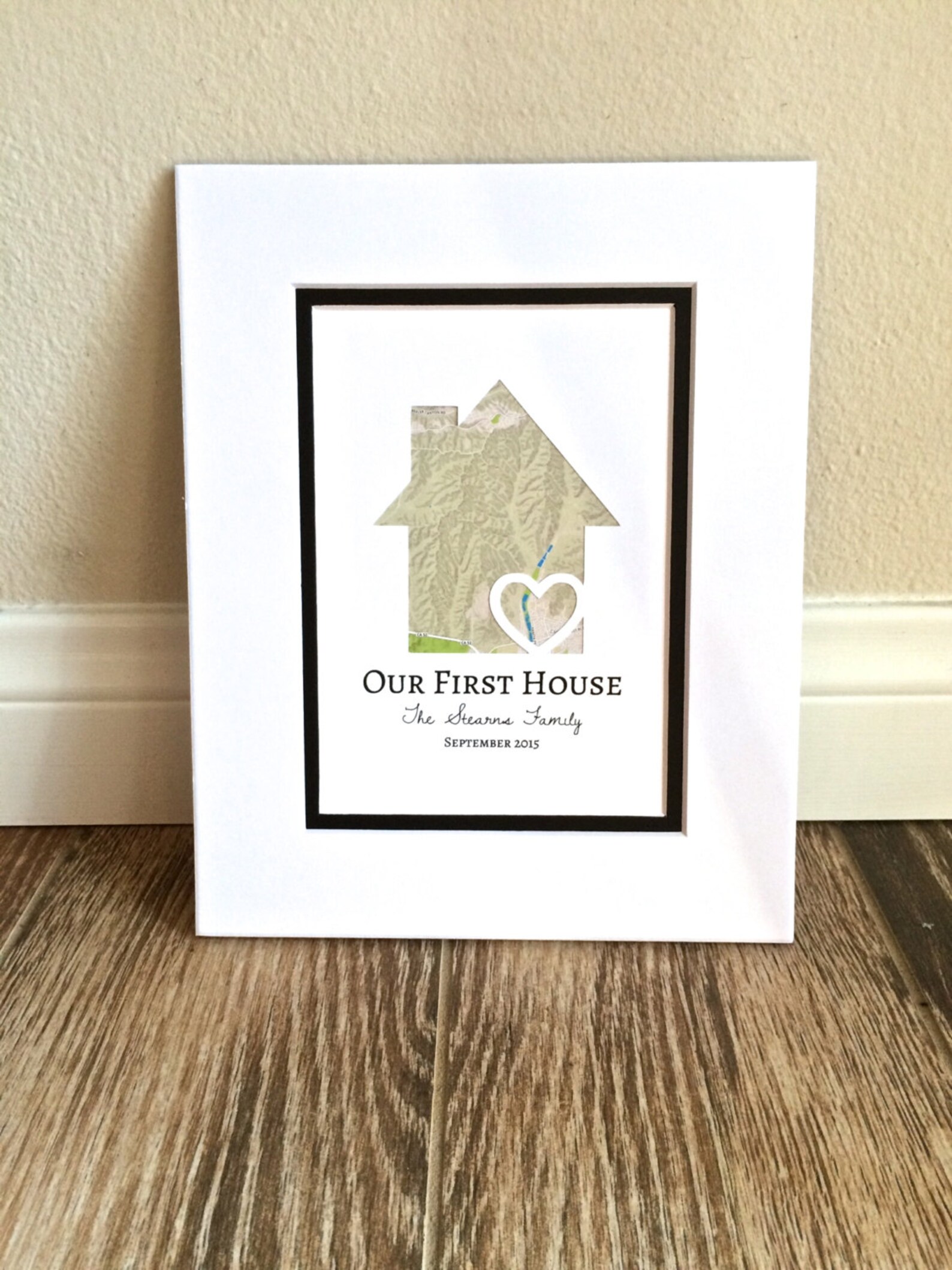 Our First House Personalized Home Map Matted Gift First Home | Etsy