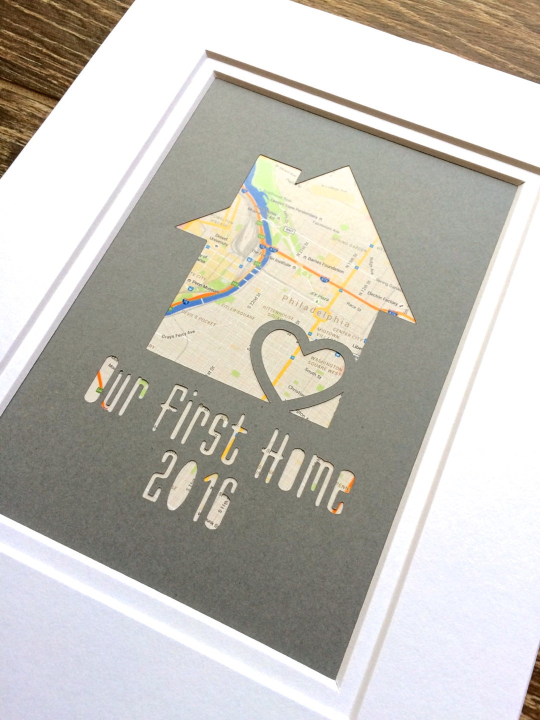 Our First Home Personalized Home Map Matted Gift First Home - Etsy
