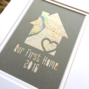 Our First Home Personalized Home Map Matted Gift First Home - Etsy