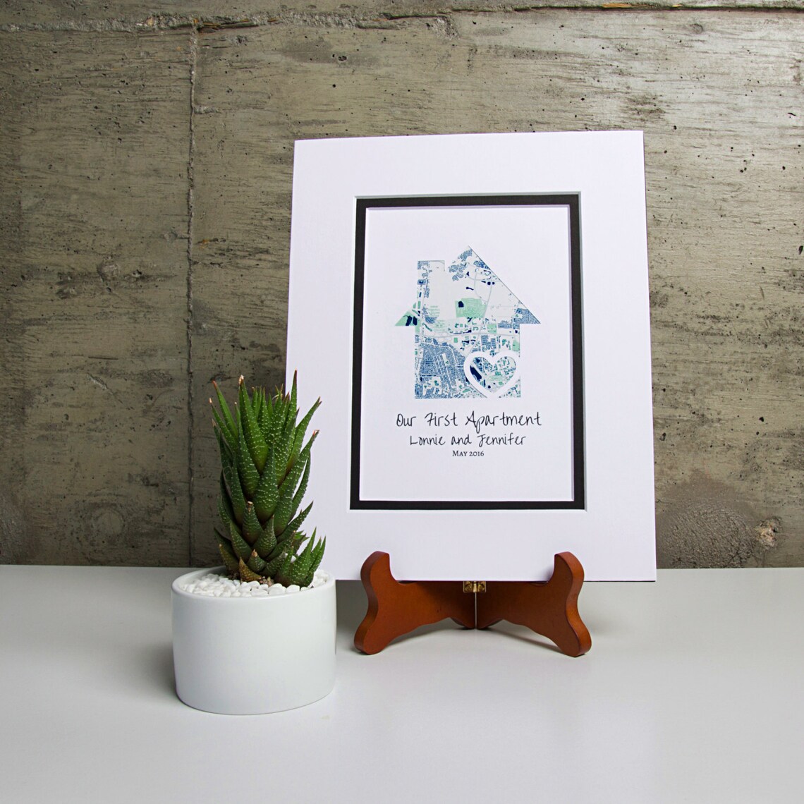 Our First Apartment Personalized Map Art Gift First Place | Etsy