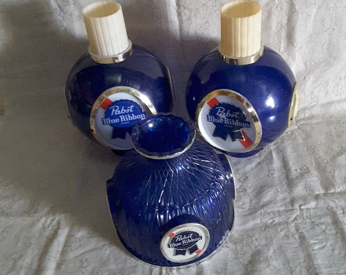 Vintage 1970s Pabst Blue Ribbon PBR Beer Light Shades for Parts Salvage ...
