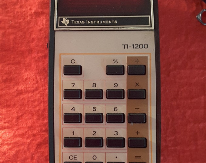 Vintage 1970s TEXAS INSTRUMENTS TI-1200 Calculator Works Collectible ...