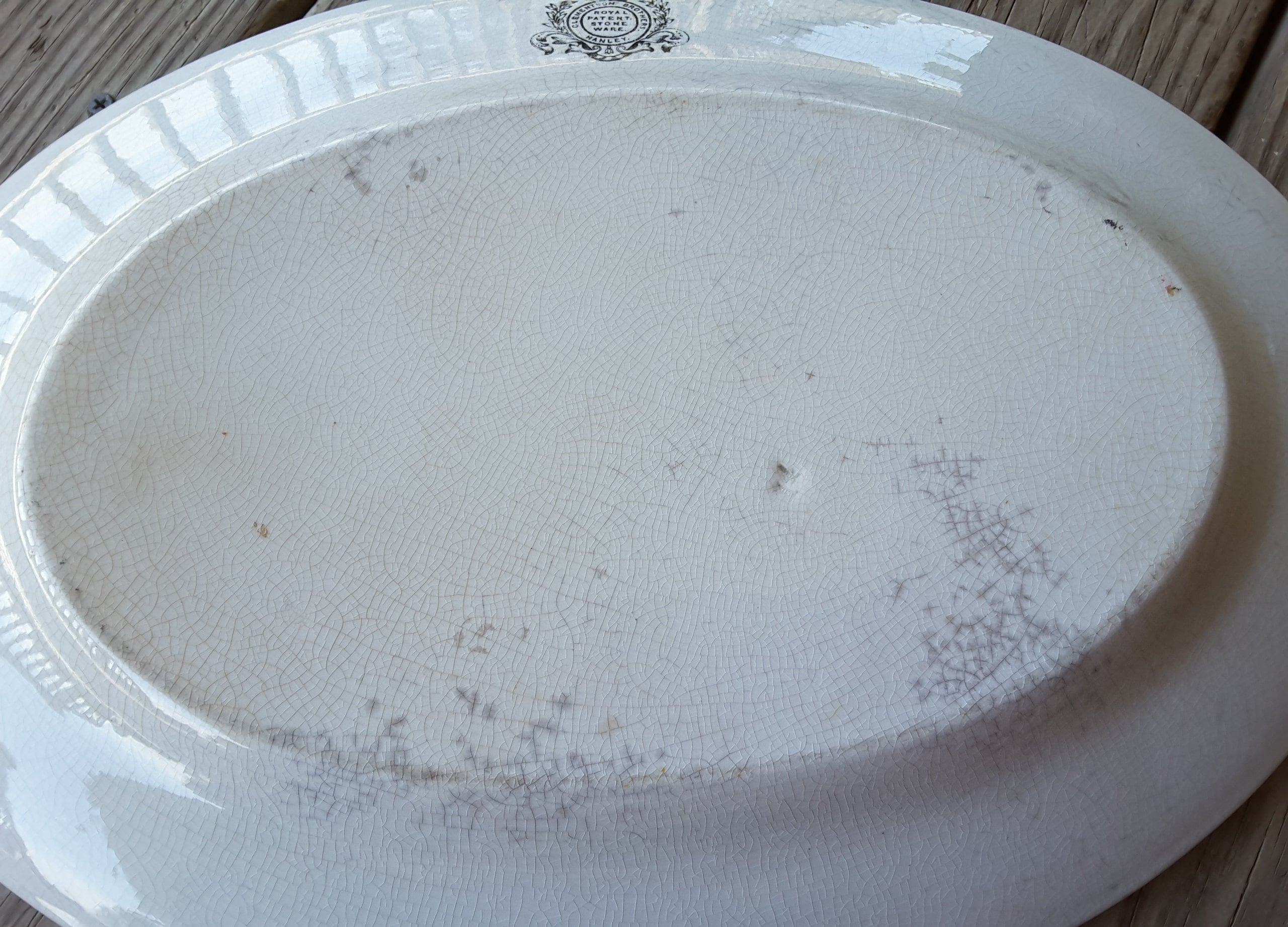 Antique Clementson Brothers Royal Patent Stoneware Hanley Large White ...