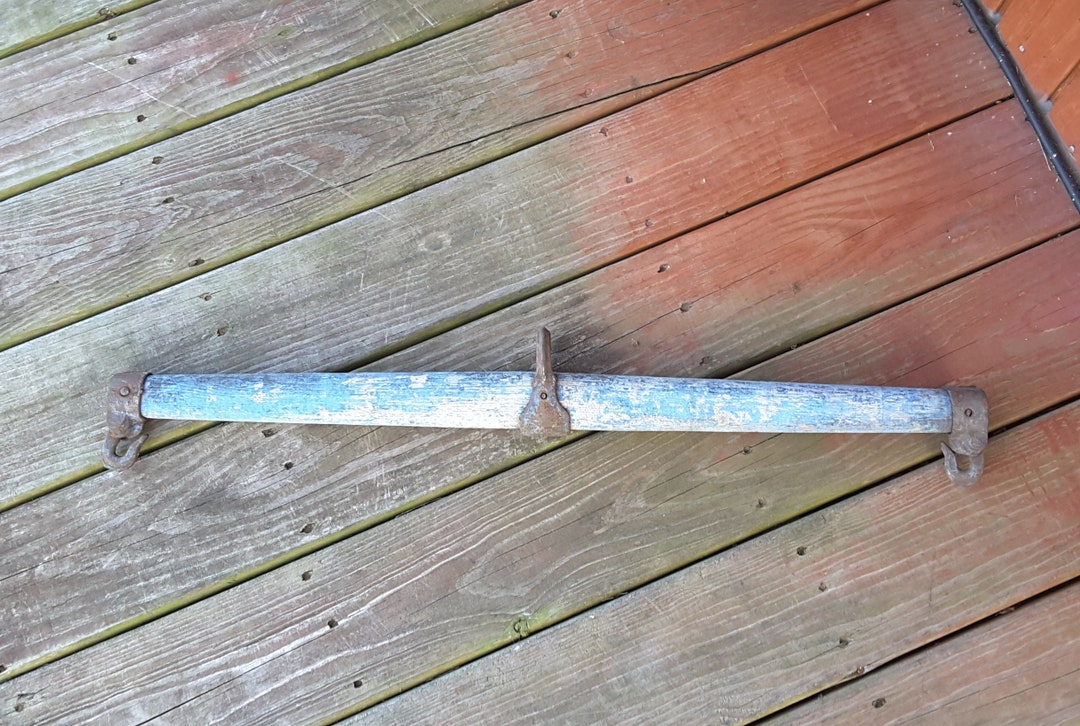 Antique Horse Single Tree Wood With Chippy Blue Paint 30 Inches Cast ...