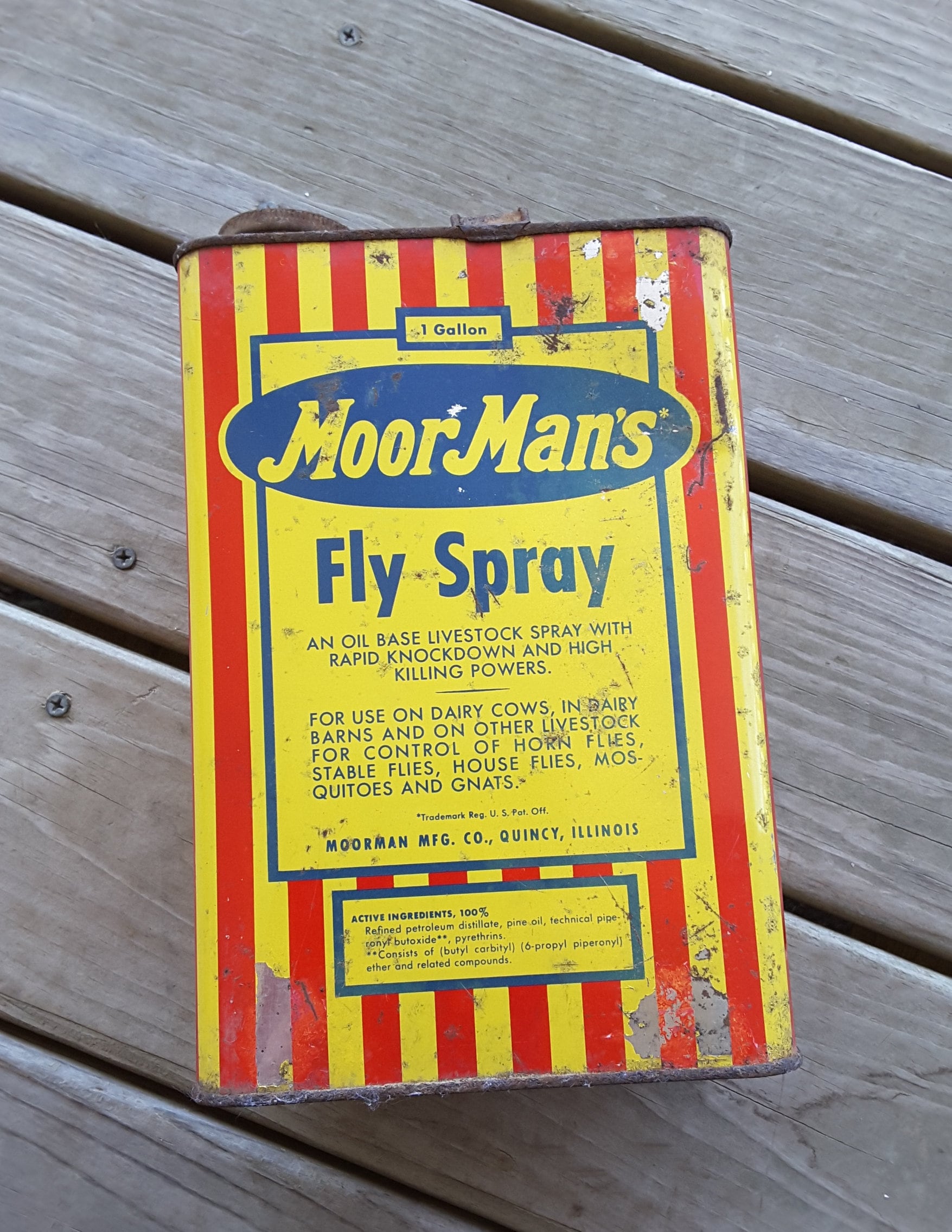 Vintage Moorman's Fly Spray Can MOORMAN MFG CO. Quincy, Illinois ...