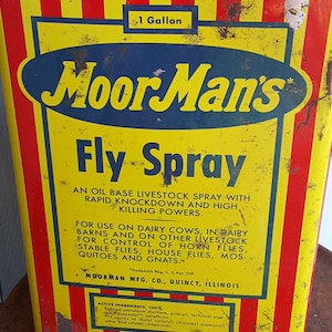 Vintage Moorman's Fly Spray Can MOORMAN MFG CO. Quincy, Illinois ...