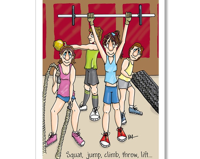 Cross Training Birthday Card, Fitness Birthday Card, Exercise Birthday ...