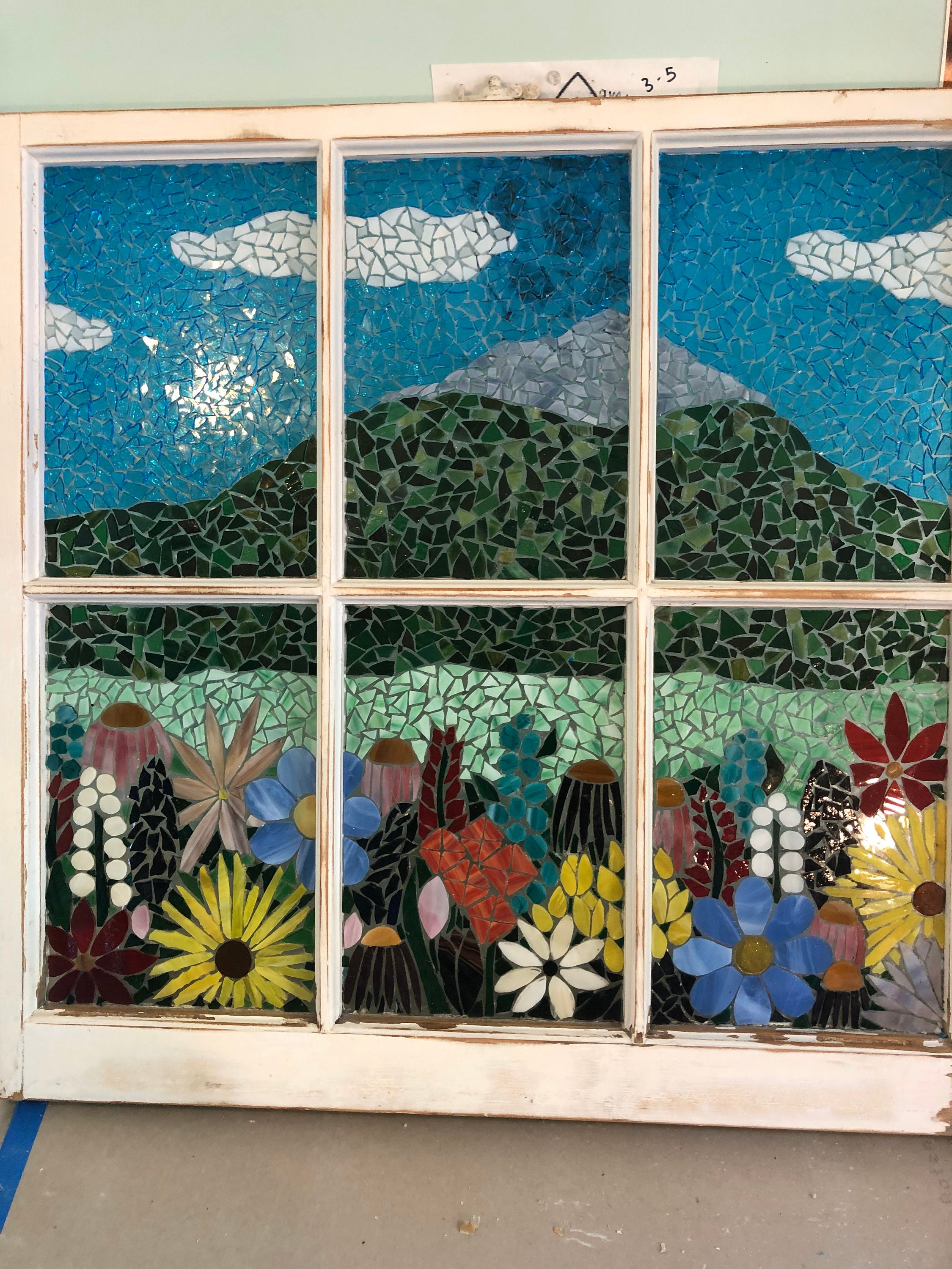 Farmhouse Mosaic Window Art - Etsy