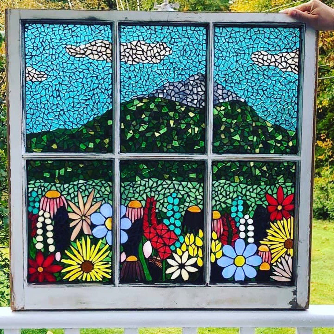 Farmhouse Mosaic Window Art - Etsy