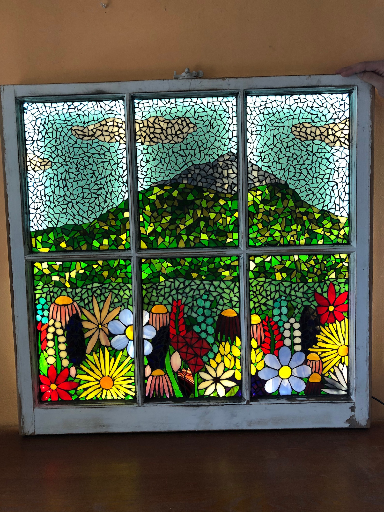 Farmhouse Mosaic Window Art - Etsy