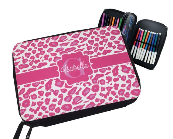 Items similar to Personalized Artist Pencil Case Monogram Pencil Holder ...