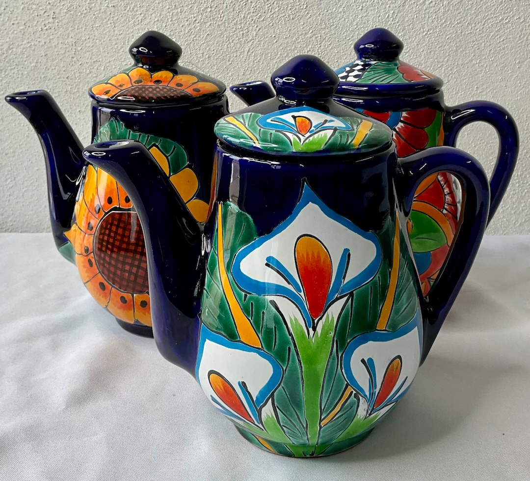 Talavera Ceramic Teapot / Coffee Pot Elegant Color - Etsy