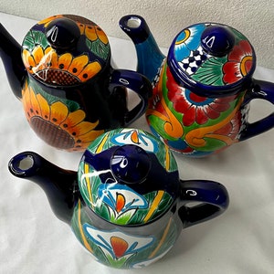 Talavera Ceramic Teapot / Coffee Pot Elegant Color - Etsy