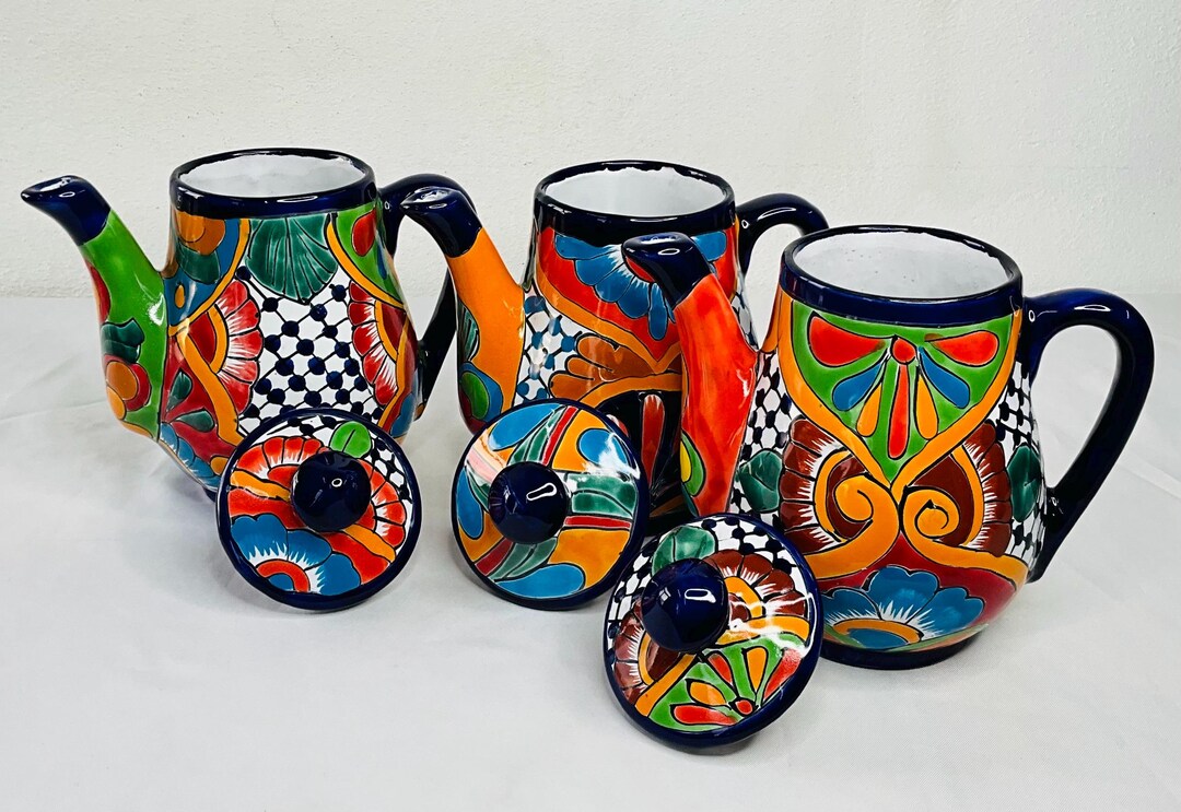 Talavera Ceramic Teapot / Coffee Pot - Elegant Color - Etsy