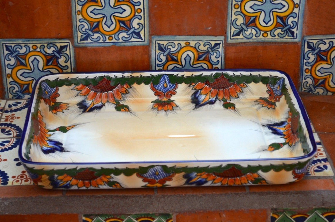 Lovely Rectangular Talavera Tray - Etsy