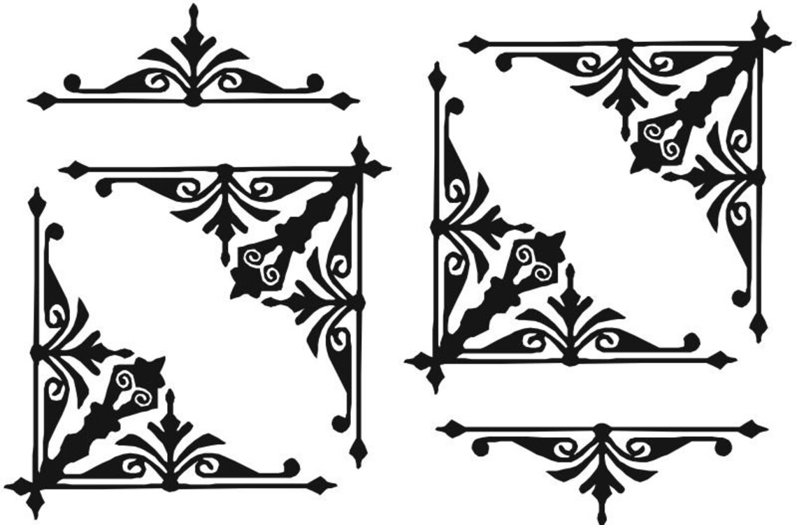 Window or Mirror Vinyl Decals Wrought Iron Decorative Corner - Etsy