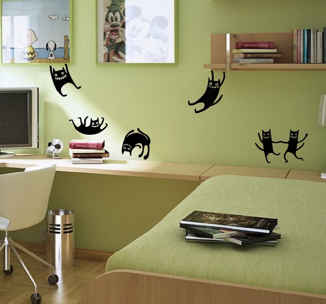 7 Cat Vinyl Decal Stickers Wall . Laptop . Car . Window . - Etsy