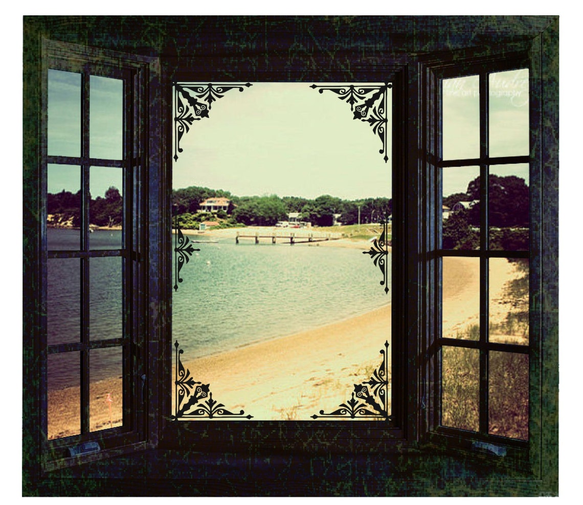Window or Mirror Vinyl Decals - Wrought Iron Decorative Corner Adhesive ...