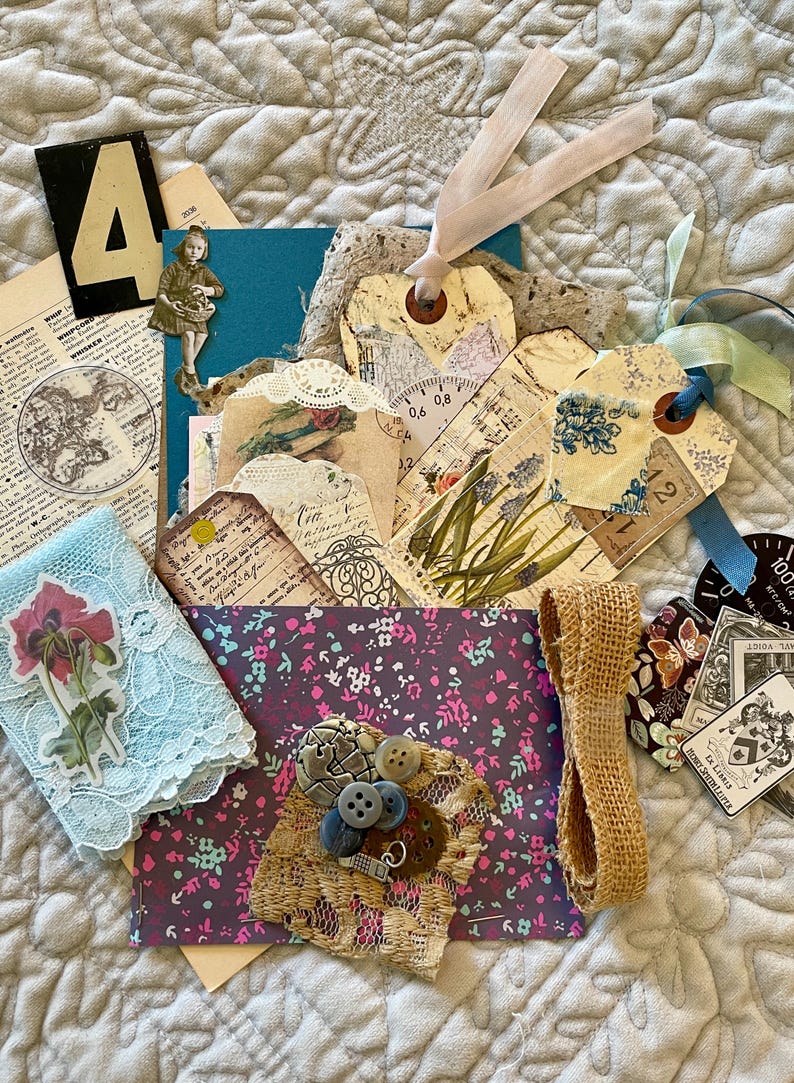 Junk Journal Snippets and Paper Pack, Choose 1-4, Sewing, Feathers, Tim ...
