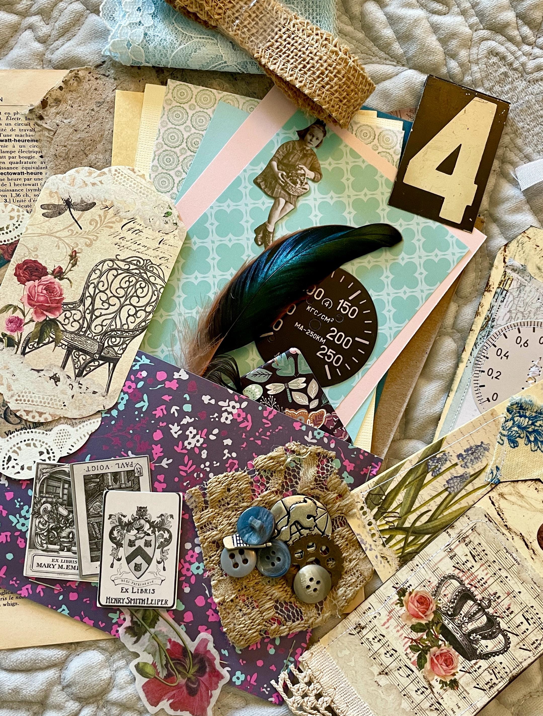 Junk Journal Snippets and Paper Pack, Choose 1-4, Sewing, Feathers, Tim ...