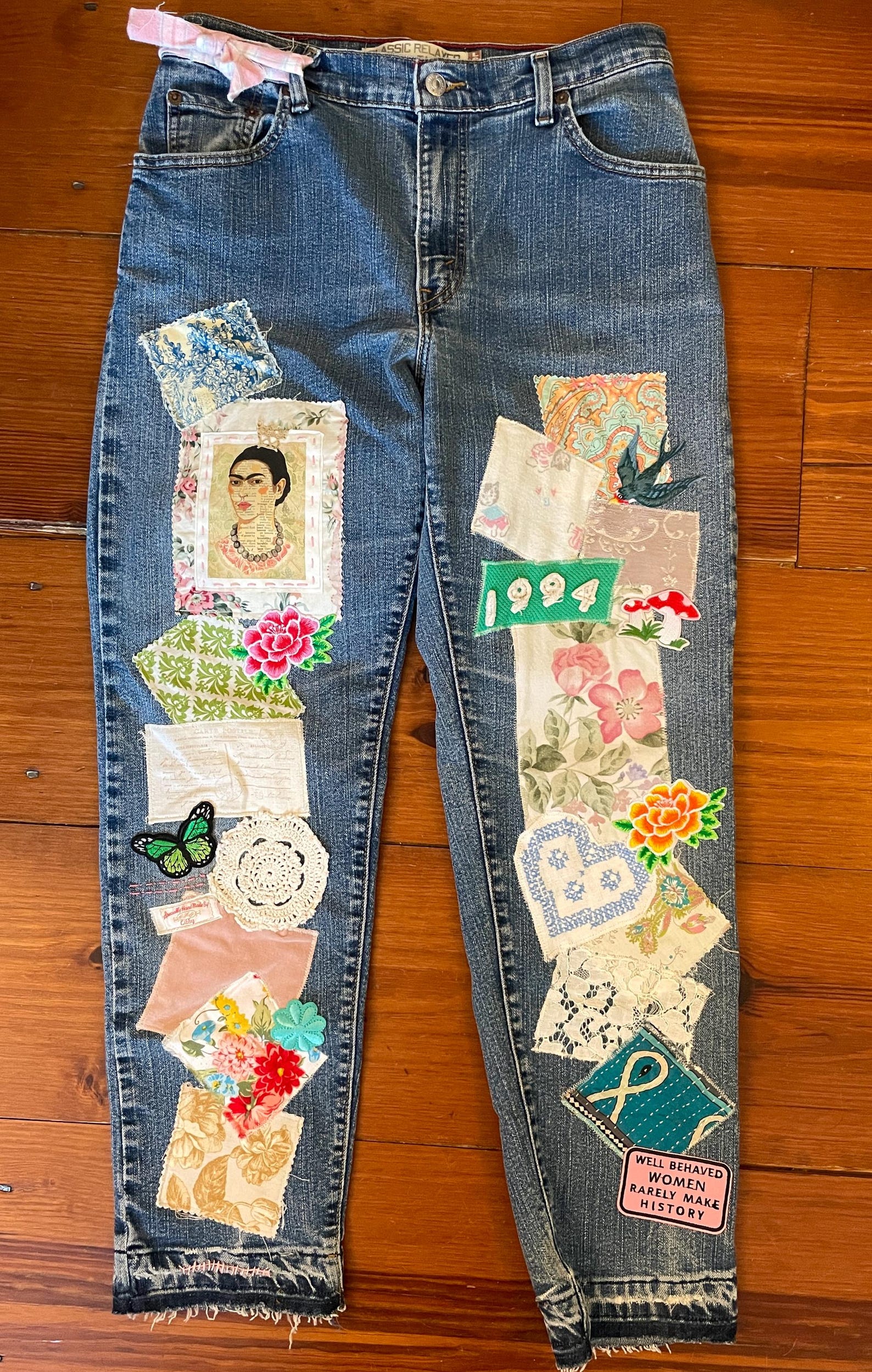 Upcycled Vintage Levis Frida Patchwork Boho Shabby Jeans Sz 30 - Etsy