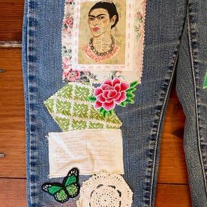 Upcycled Vintage Levis Frida Patchwork Boho Shabby Jeans Sz 30 - Etsy