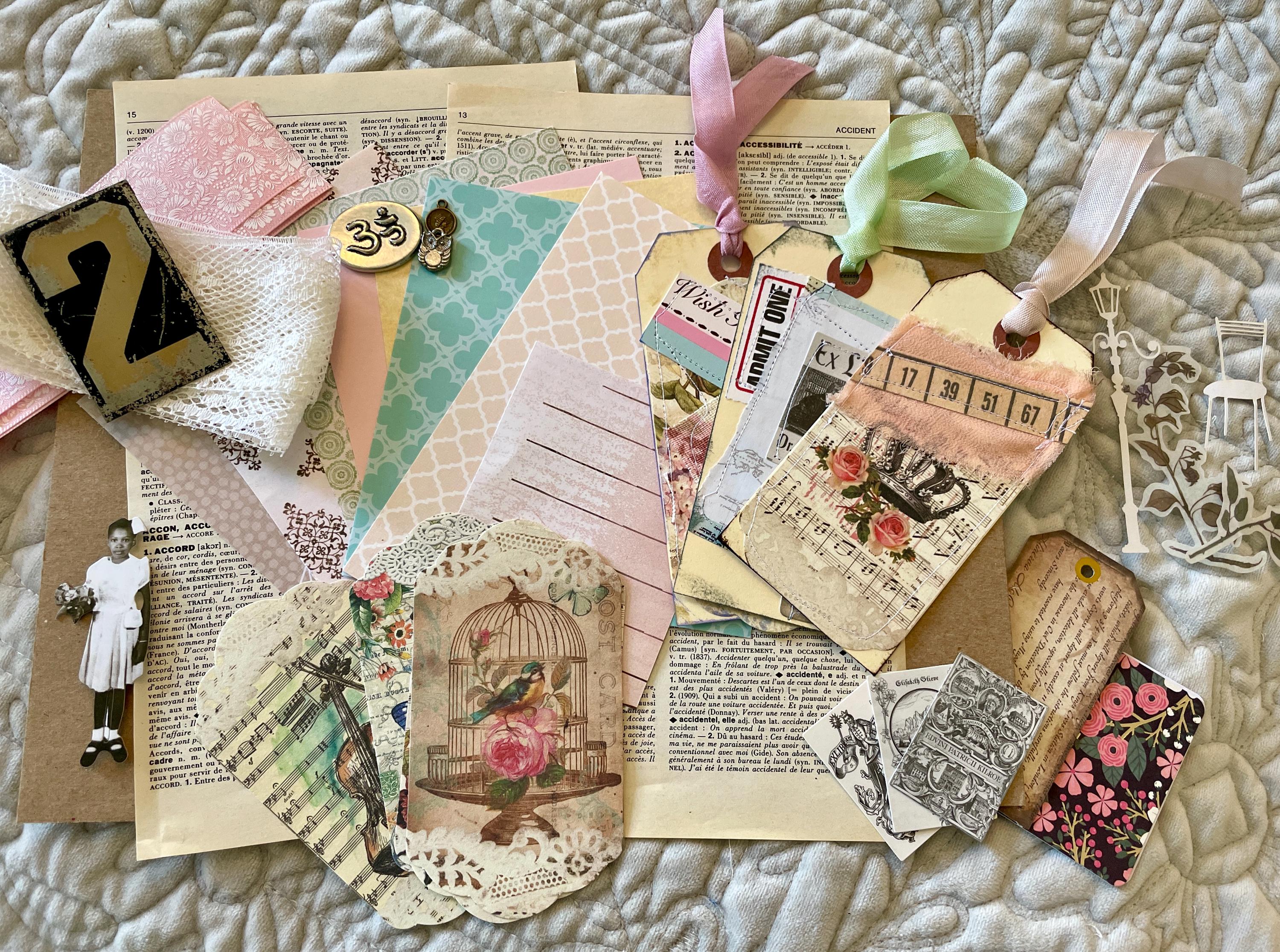 Junk Journal Snippets and Paper Pack, Choose 1-4, Sewing, Feathers, Tim ...