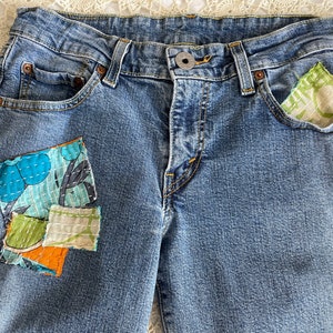 Patchwork Kantha Upcycled Vintage Levis Boho Jeans OOAK 7M - Etsy Canada
