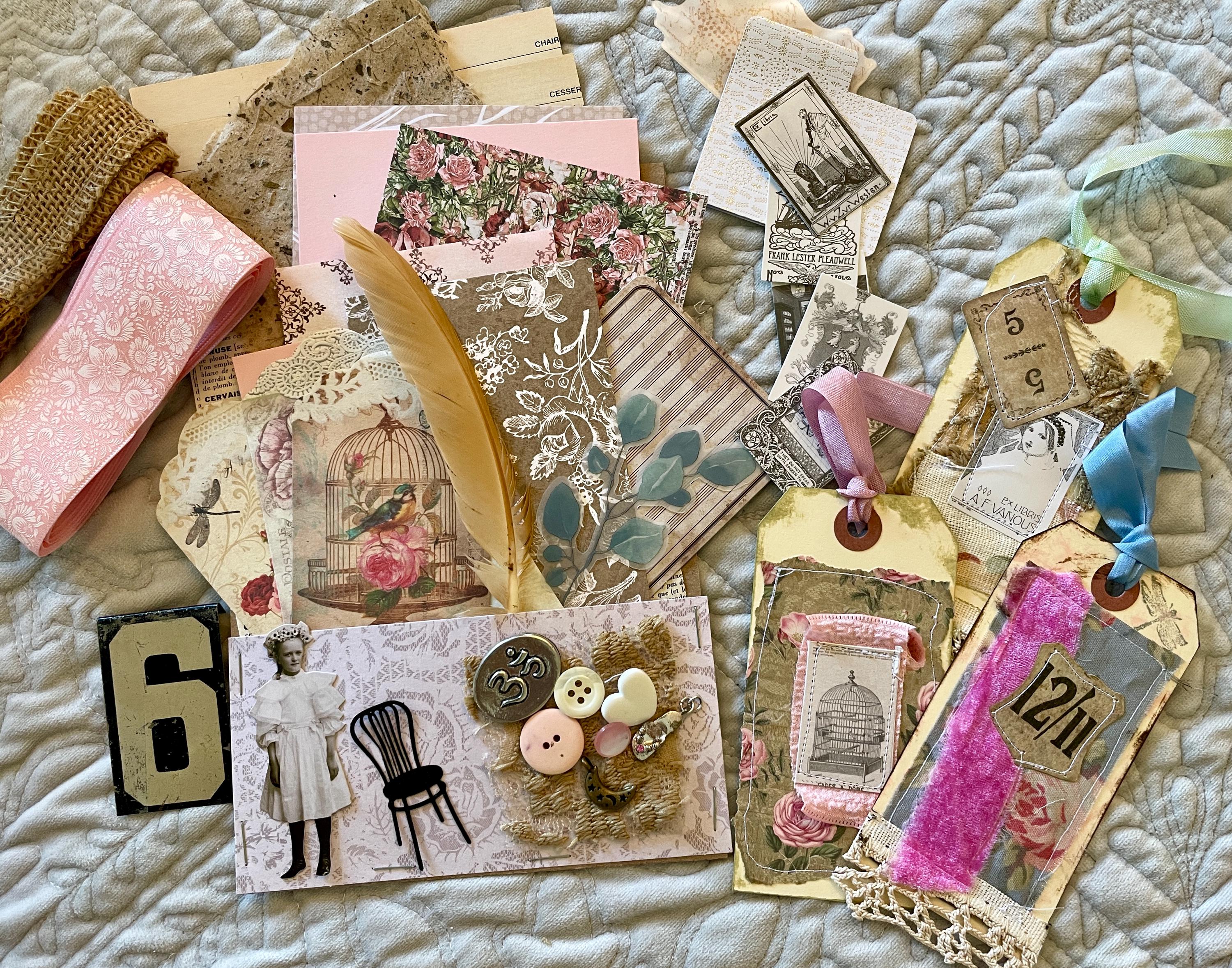 Junk Journal Snippets and Paper Pack, Choose 5-8, Sewing, Feathers, Tim ...