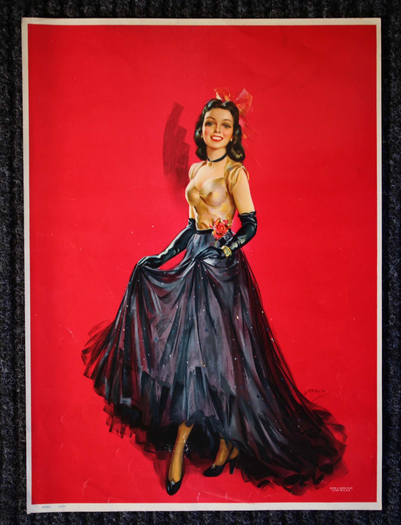 Original Large Pin Up Litho Judy 1945 By Jules Etsy