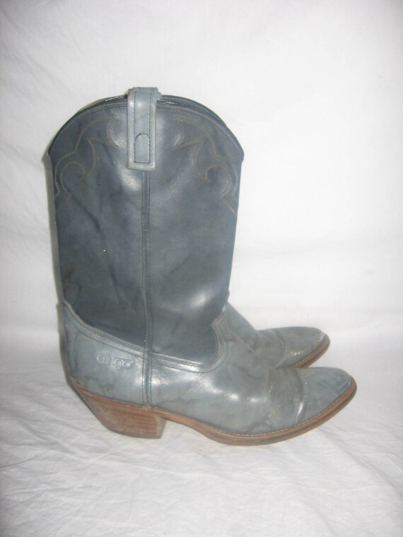 Vintage Semi Distressed Grey Dingo Stitch Inlay Weste… - Gem